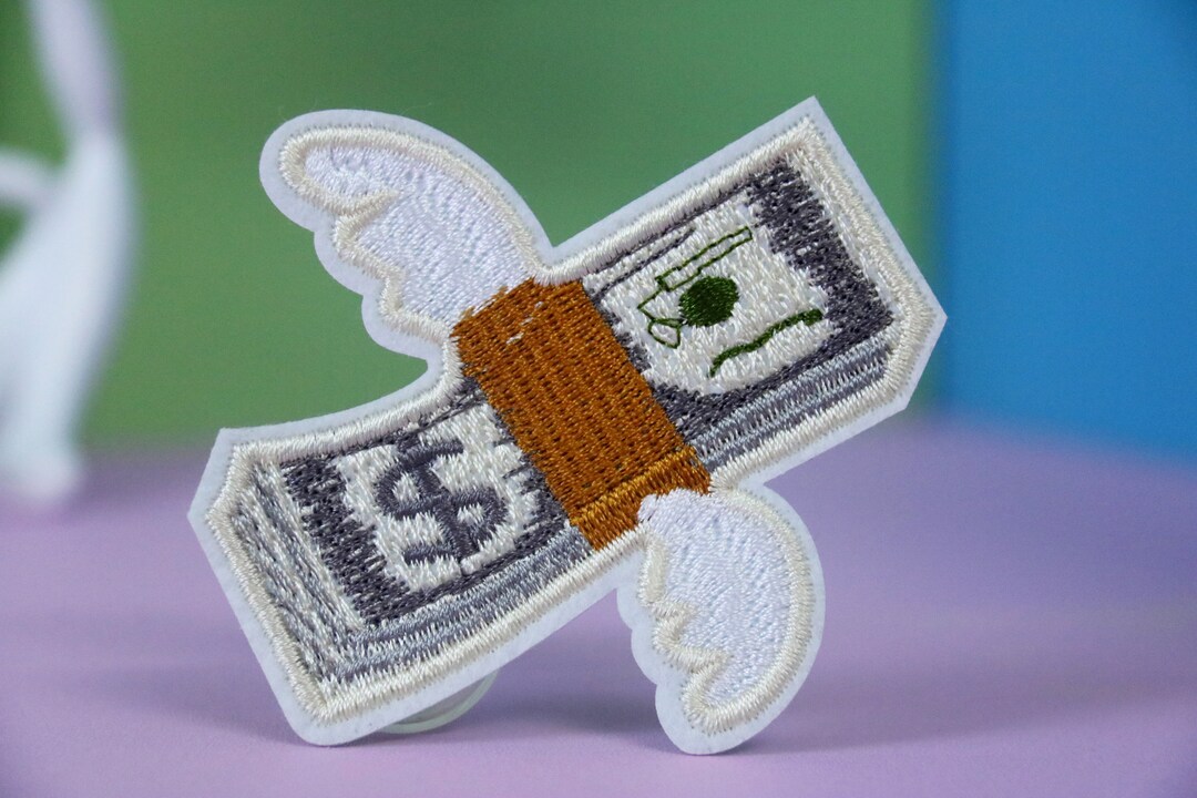 Flying Cash Patch, Money Patch, Iron on Patch, Embroidered Patch ...