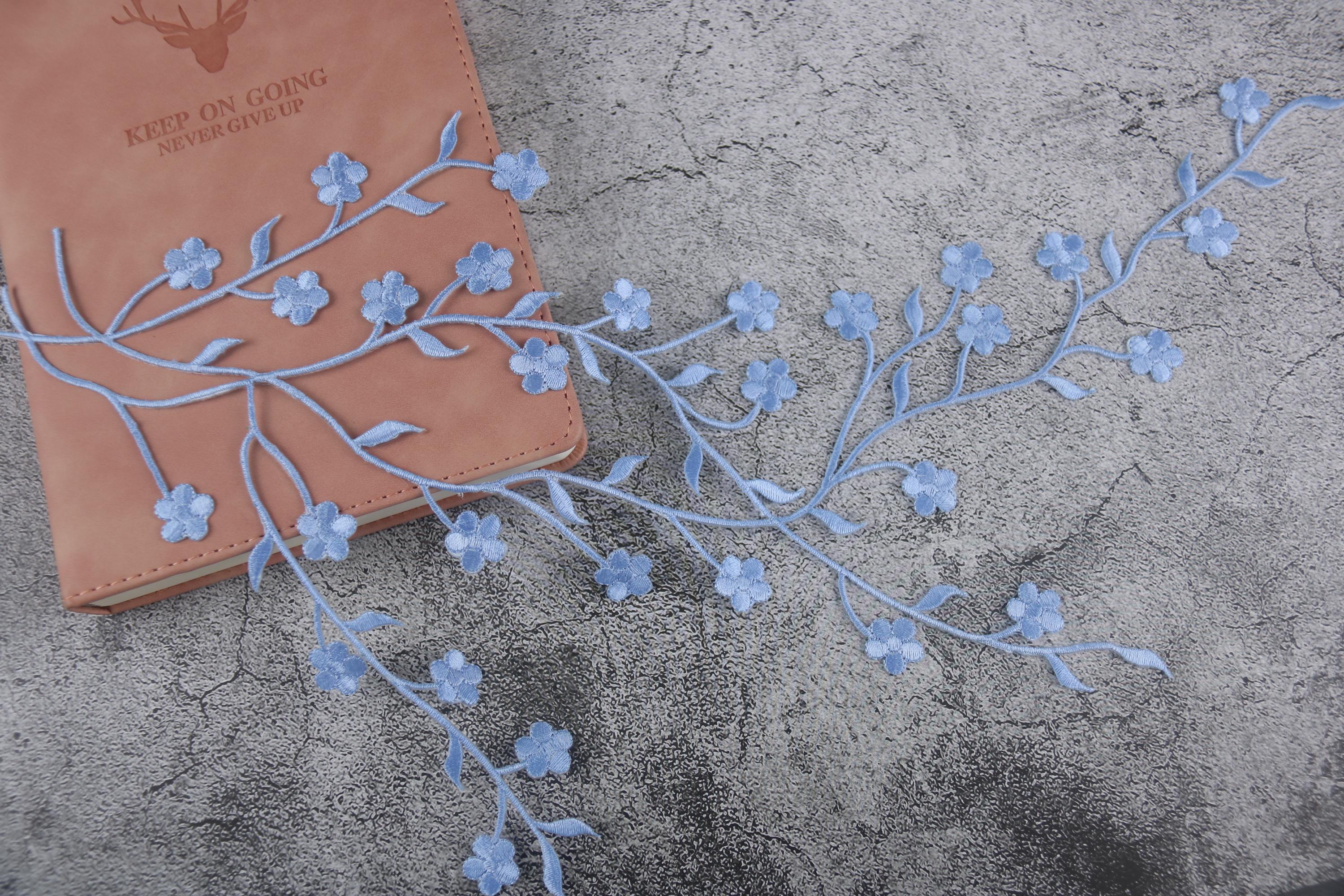 Gorgeous Blue Plum Blossom Patch, Large Flower Patch, Iron on Patch ...