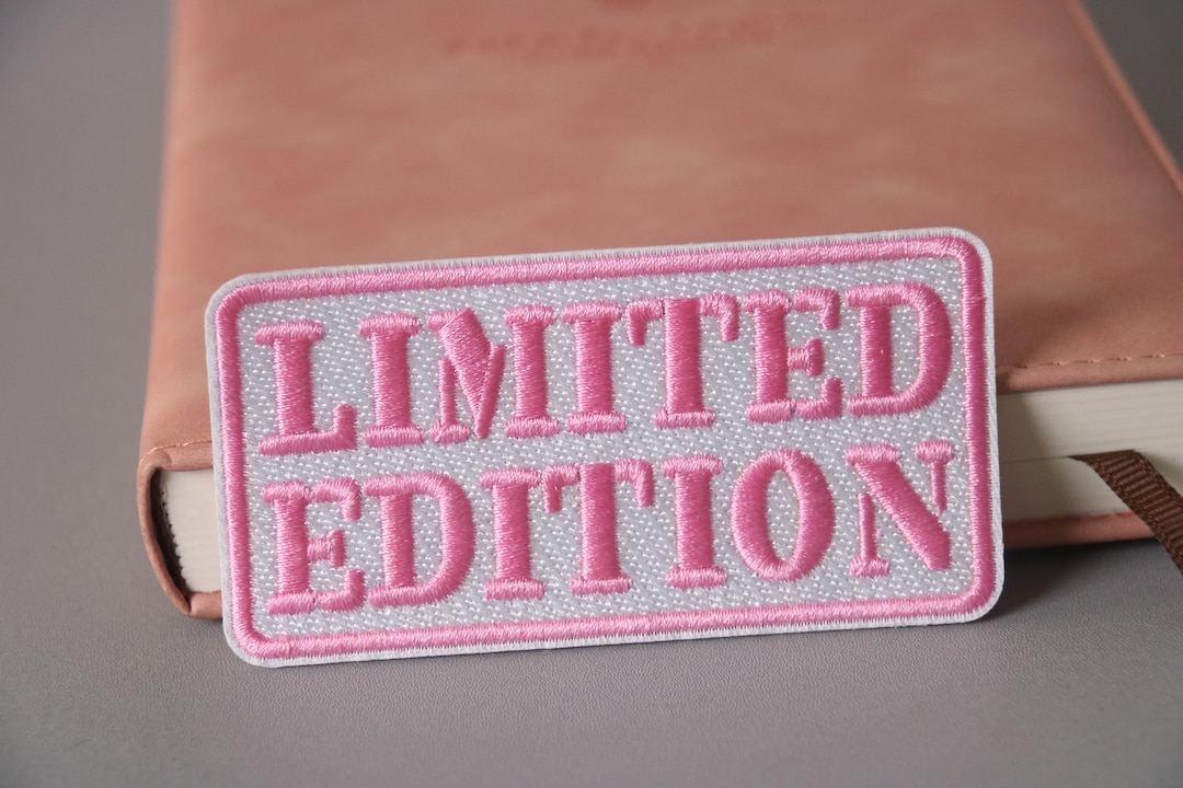 Limited Edition Patch, Pink, Word Patch, Iron on Patch, Embroidered Patch, Applique, Patch for ...