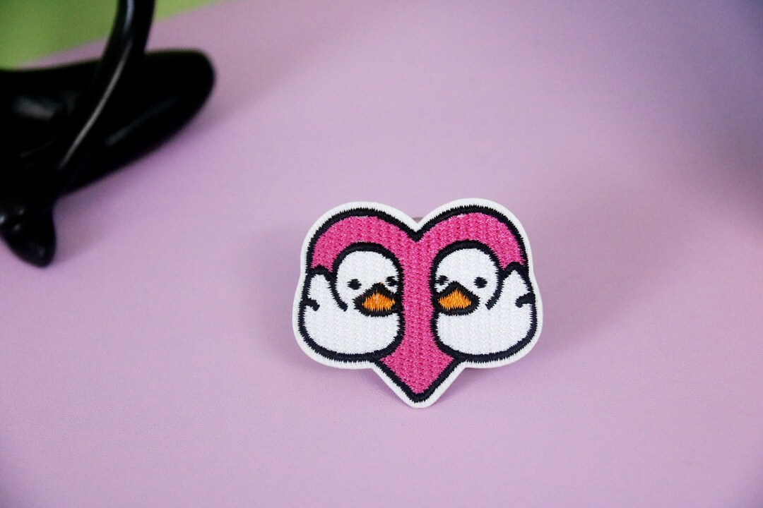 Ducks Couple Patch, Love Heart Patch, Iron on Patch, Embroidered Patch ...