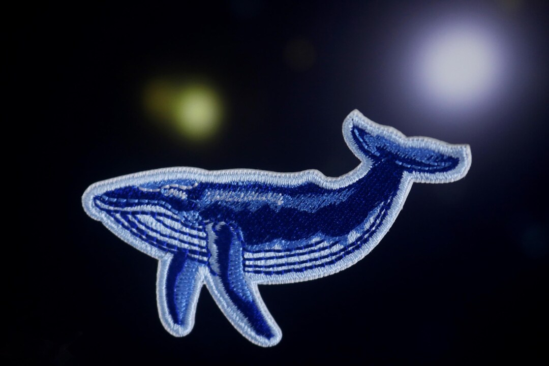 Whale Patch, Blue Whale Patch, Iron on Patch, Embroidered Patch ...
