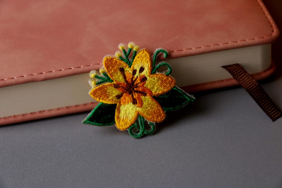 Yellow Lily Flower Patch, Stick on , Iron on Patch, Embroidered Patch ...