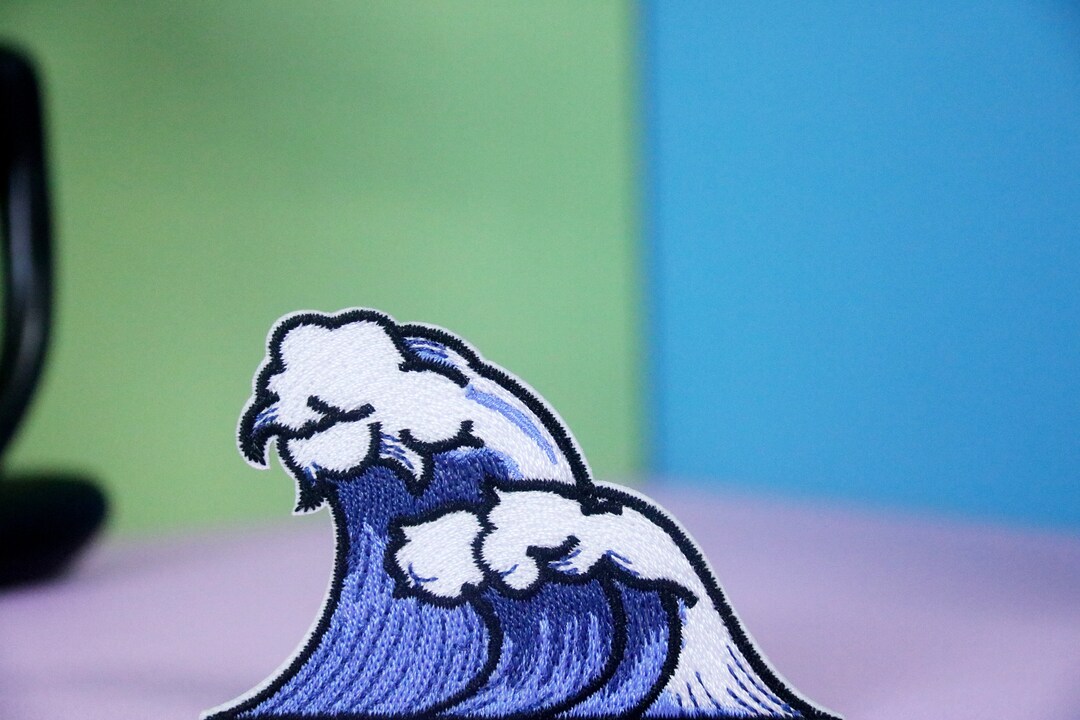 Wave Patch, Sea Wave Patch, Iron on Patch, Embroidered Patch, Applique ...