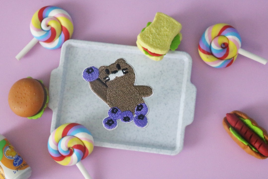 Bear With Blueberries Patch, Iron on Patch, Embroidered Patch, Applique ...