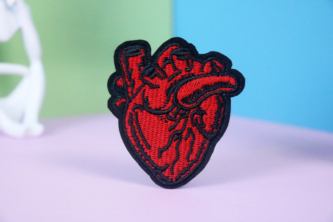 Red Heart Patch, Iron on Patch, Embroidered Patch, Applique, Patch for ...