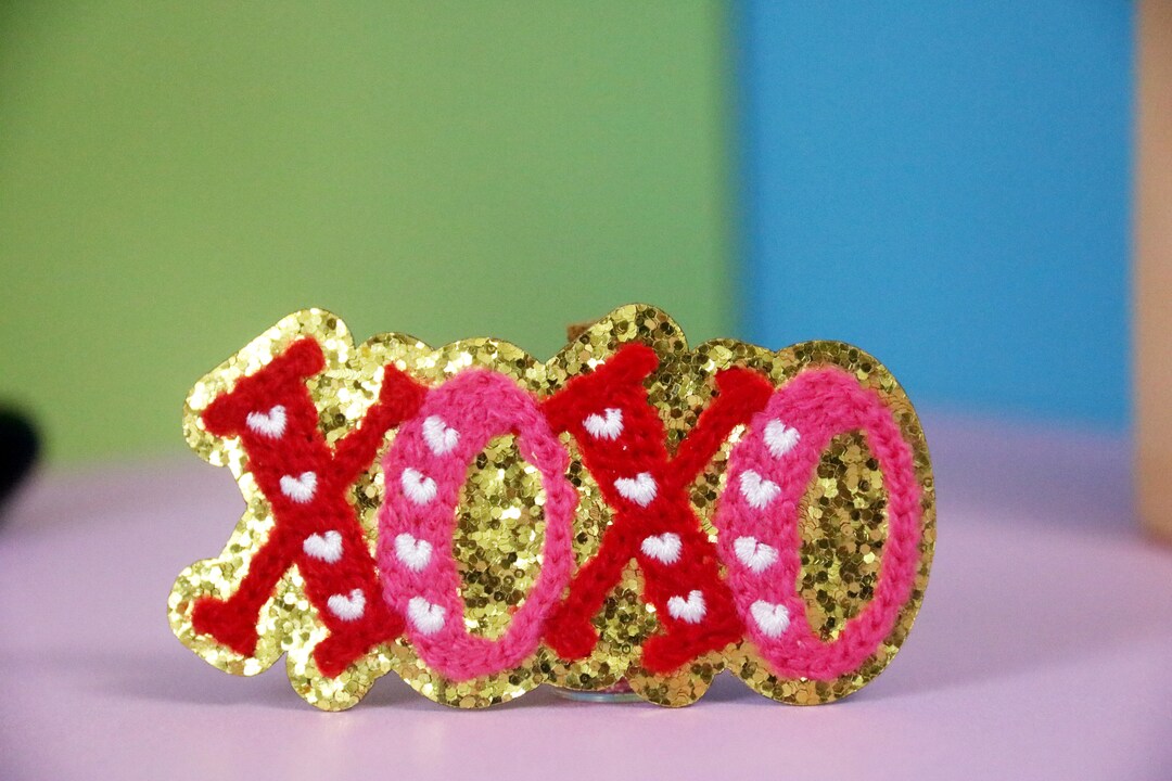 Chenille XOXO Patch, Hug and Kiss Patch, Iron on Patch, Embroidered ...