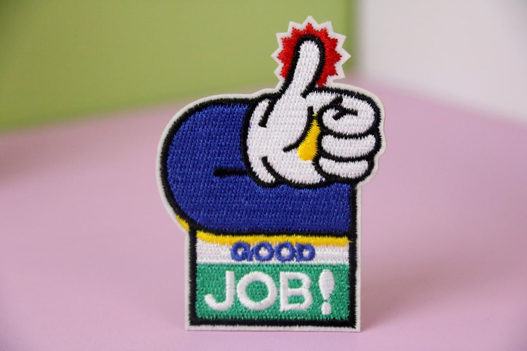 Thumbs up Patch, Good Job Patch, Iron on Patch, Embroidered Patch ...