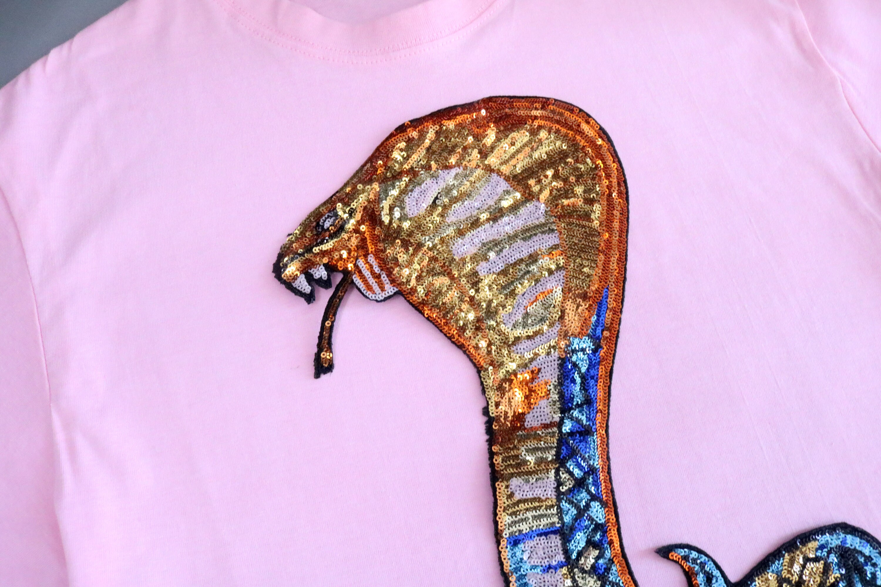 Large Sequined Cobra Snake Patch, Iron on Patch, Embroidered Patch ...