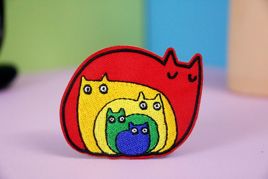 Expanding Rainbow Cats Patch, Iron on Patch, Embroidered Patch ...