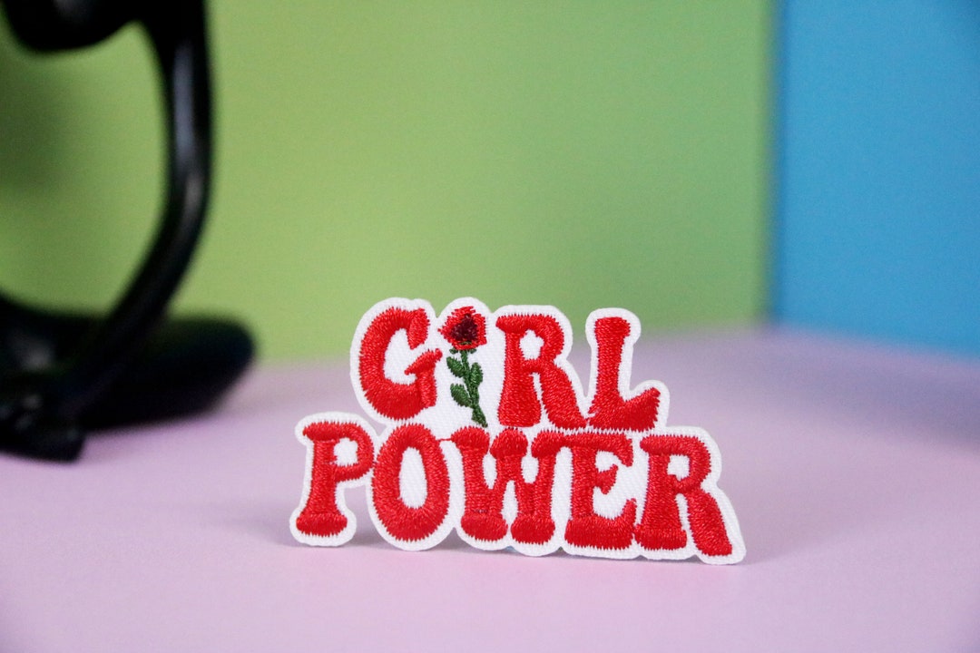 Girl Power Patch, Rose , Feminist, Iron on Patch, Embroidered Patch, Applique, Patch for Jacket ...