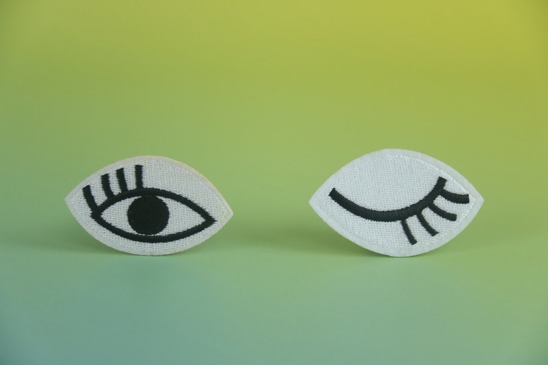 Wink Eyes Patch, Wink Patch, Iron on Patch, Embroidered Patch, Applique ...