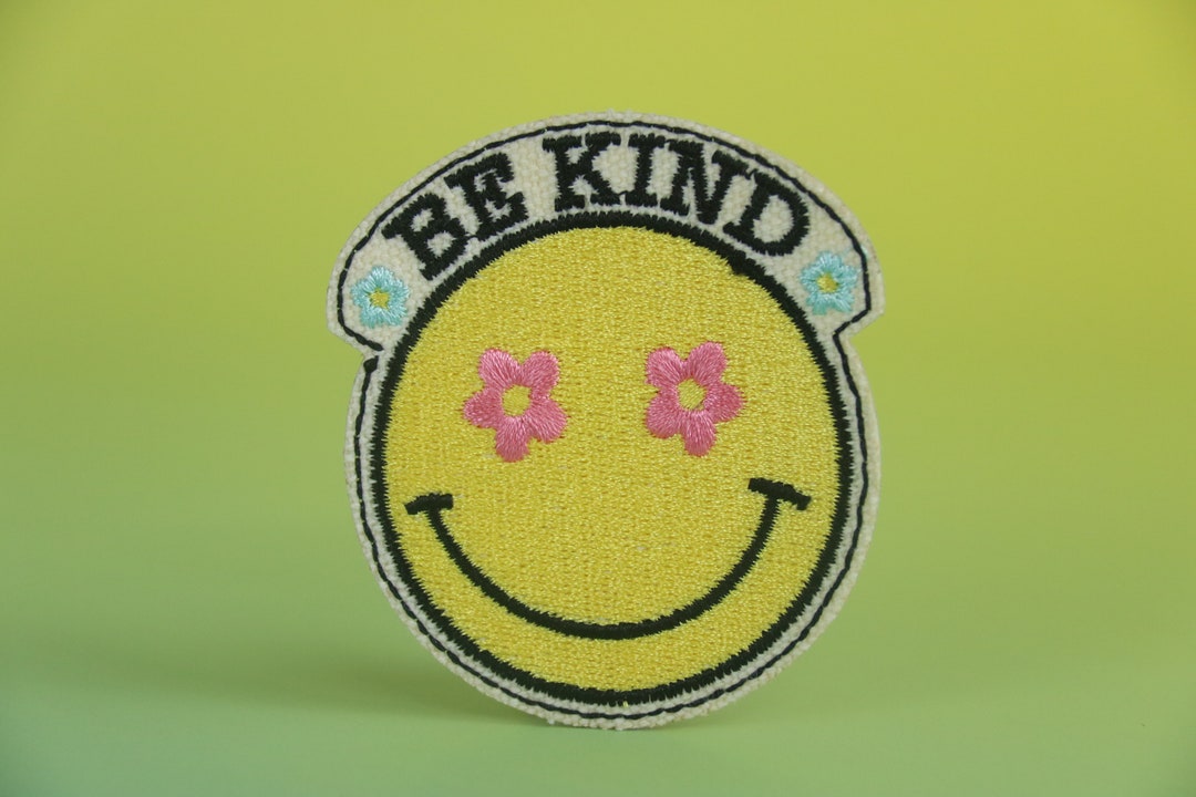 Be Kind Patch, Smile Face Patch, Iron on Patch, Embroidered Patch ...