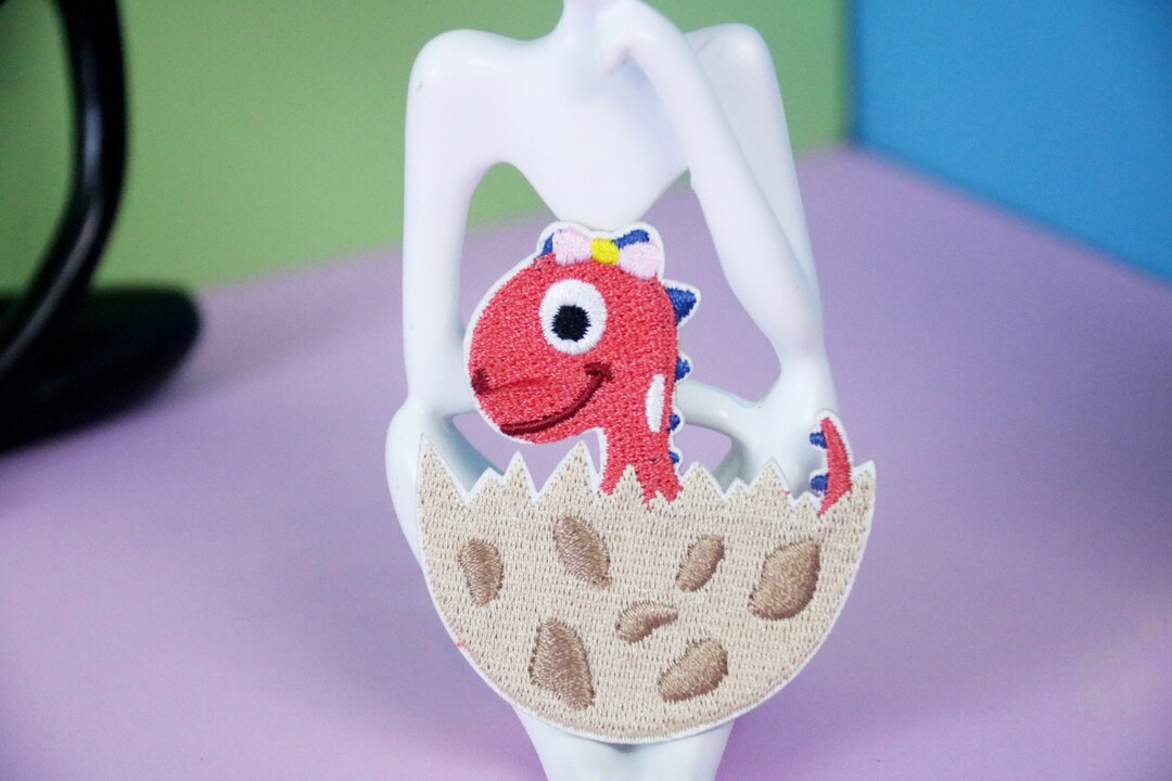 Baby Dinosaur Patch, Dinosaur Egg Patch, Iron on Patch, Embroidered ...