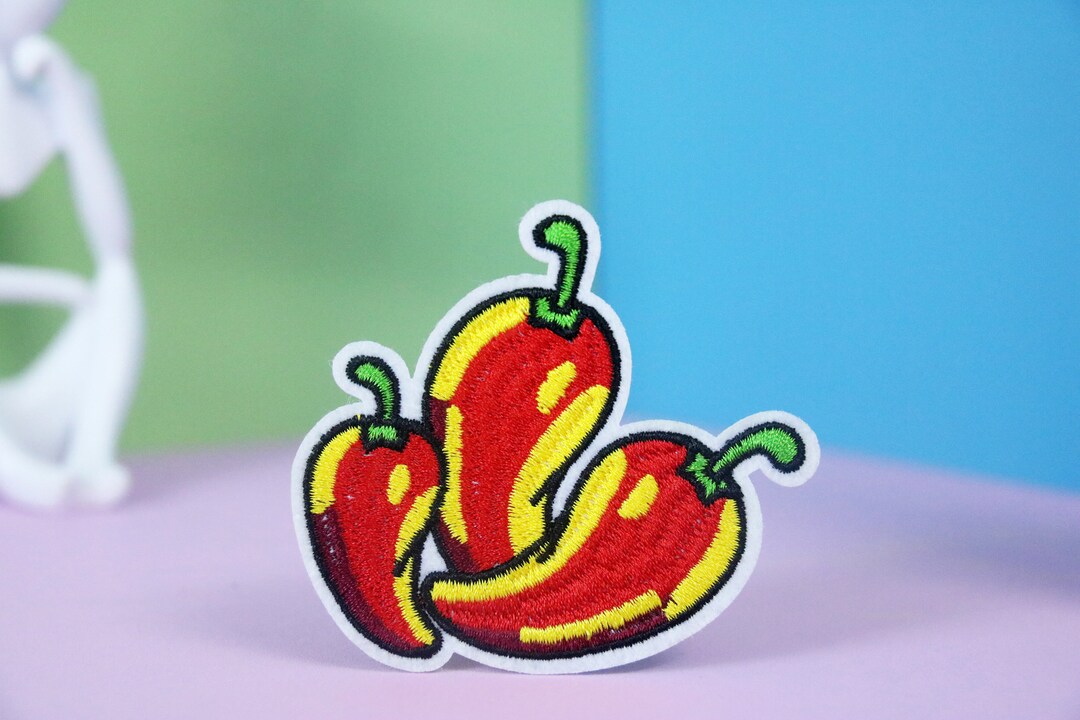 Red Chili Patch, Pepper, Iron on Patch, Embroidered Patch, Applique ...