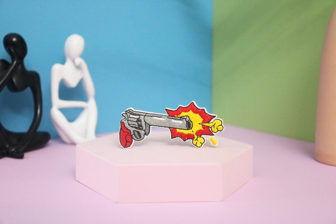 Revolver Patch, Gun Patch, Iron on Patch, Embroidered Patch, Applique, Patch for Jacket, Patch ...