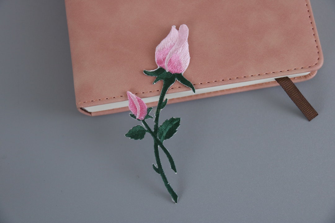 Pink Rose Patch, Flower Patch, Iron on Patch, Embroidered Patch ...