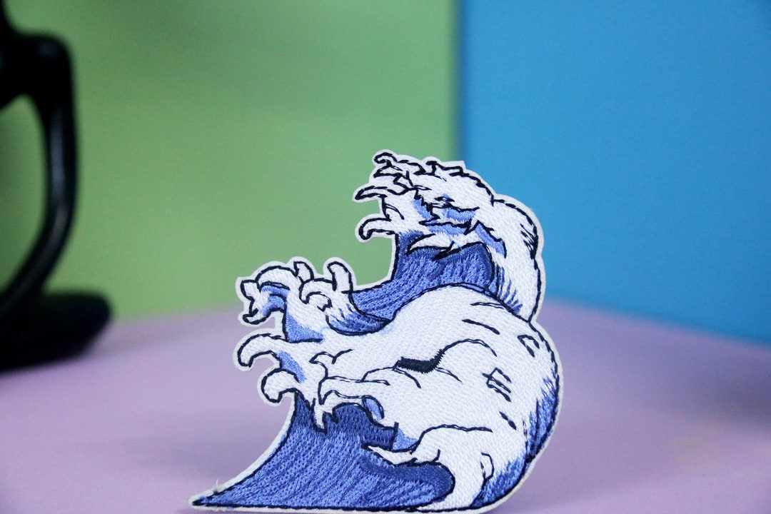 Wave Patch, Sea Wave Patch, Iron on Patch, Embroidered Patch, Applique ...