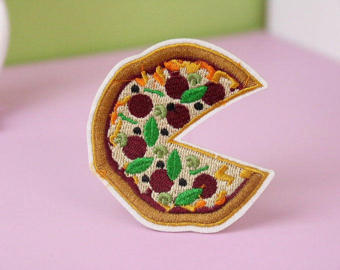 Pizza Patch, Iron on Patch, Embroidered Patch, Applique, Patch for ...