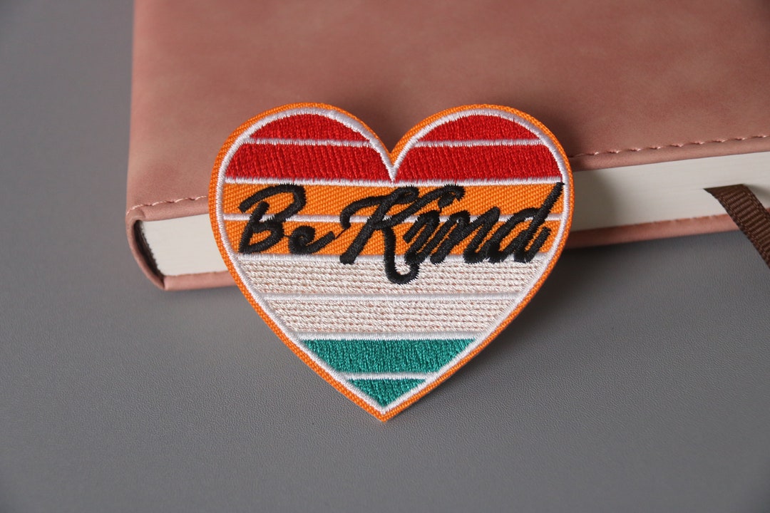 Be Kind Patch, Rainbow Heart Patch, Iron on Patch, Embroidered Patch ...