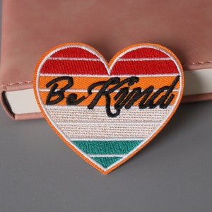 Be Kind Patch, Rainbow Heart Patch, Iron on Patch, Embroidered Patch ...