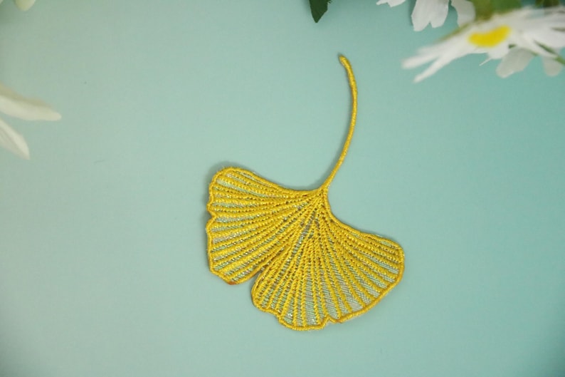 Gingko Patch, Leaf Patch, Iron on Patch, Embroidered Patch, Applique ...