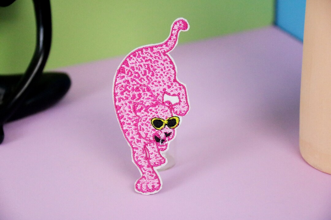 Pink Panther Patch, Iron on Patch, Embroidered Patch, Applique, Patch ...