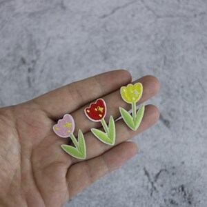 Tiny Tulip Patch, Flower Patch, Sticker Patch, Iron on Patch ...