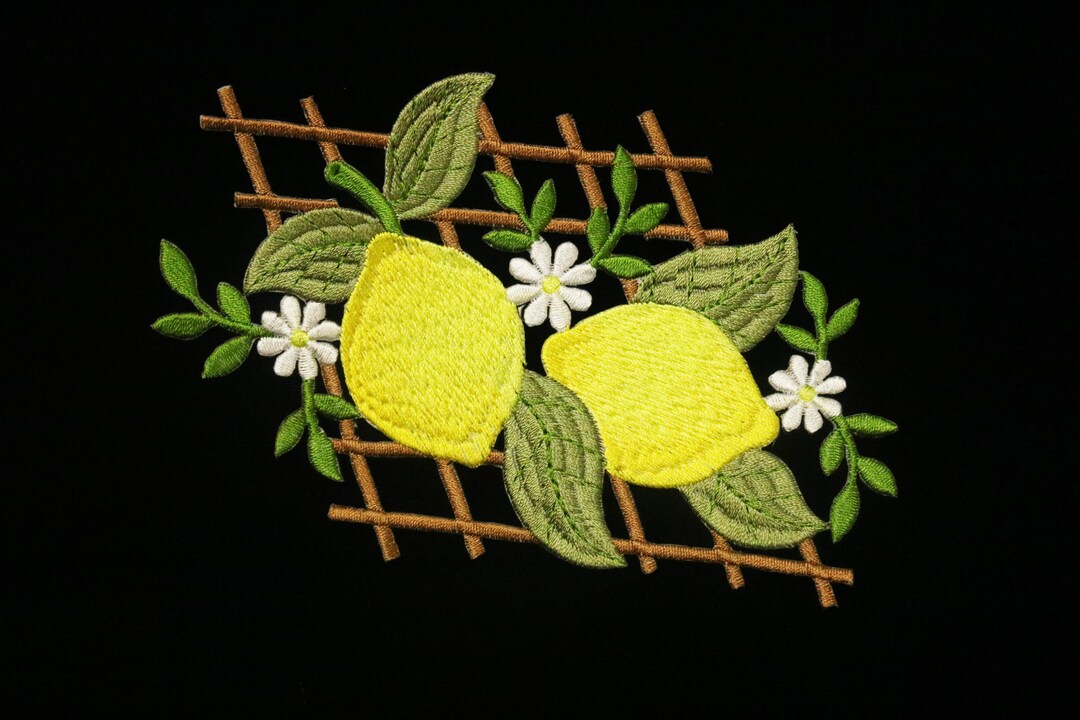 Large Lemon Patch, Lemon Tree Patch, Iron on Patch, Embroidered Patch, Applique, Patch for ...