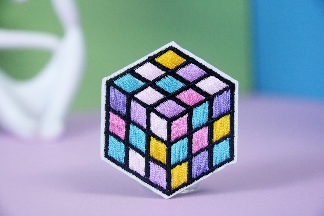 Rubik's Cube Patch, Iron on Patch, Embroidered Patch, Applique, Patch ...