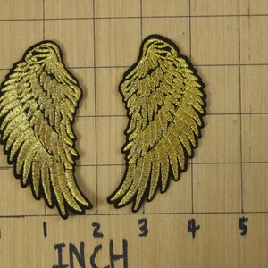 A Pair of Golden Angel Wings Patch, Iron on Patch, Embroidered Patch ...