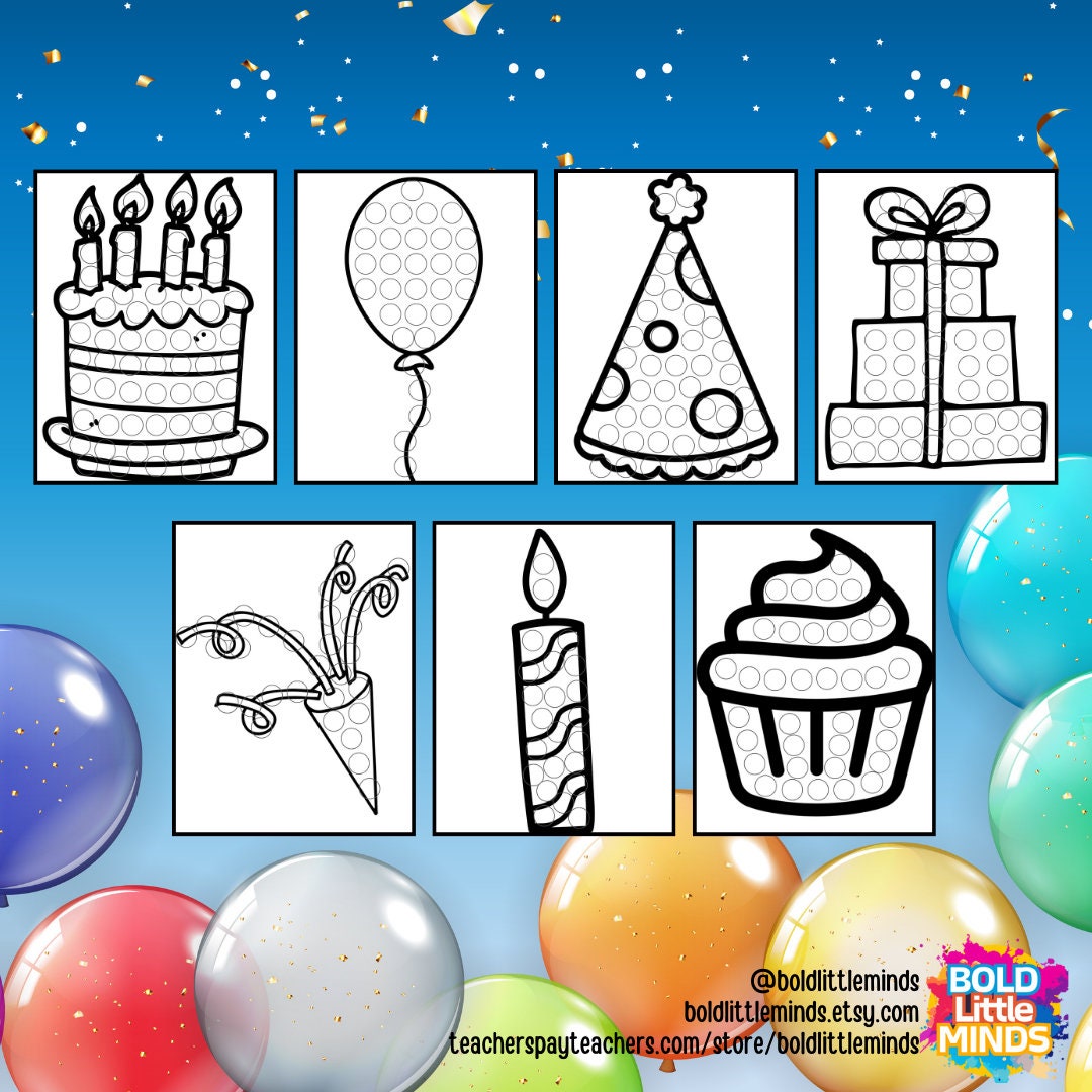 Birthday Themed Printable Activity Bundle for Preschoolers and Toddlers ...