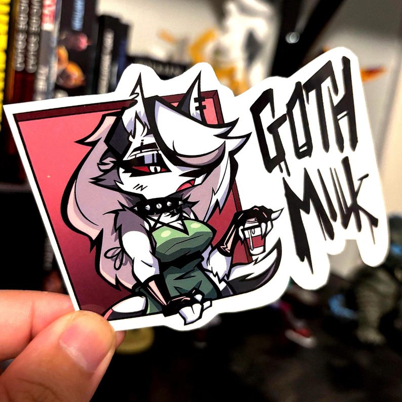 Loona Goth Milk Sticker - Helluva Boss - Etsy