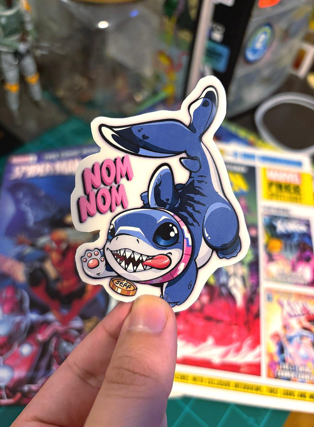 Jeff the Land Shark nom Nom Sticker - Etsy