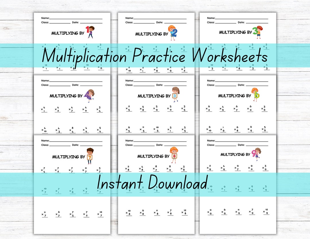 Multiplication Worksheets Printable Math Worksheets PDF Digital ...