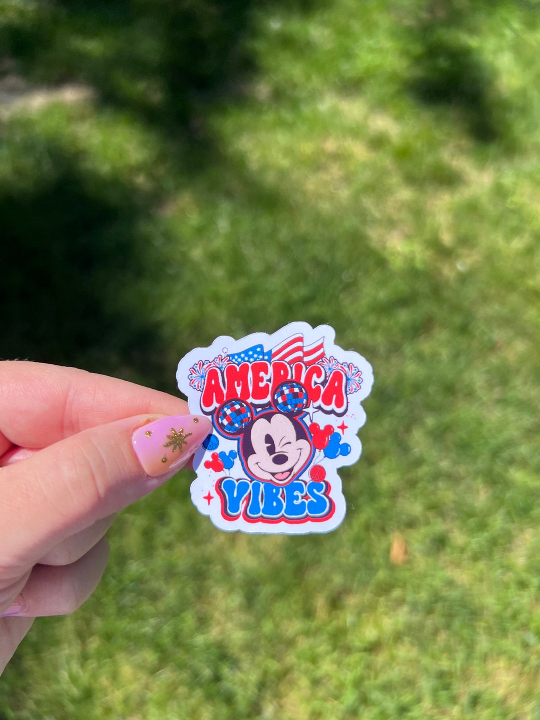 Mickey Mouse Sticker, Mickey America Sticker, Mickey 4th of July ...