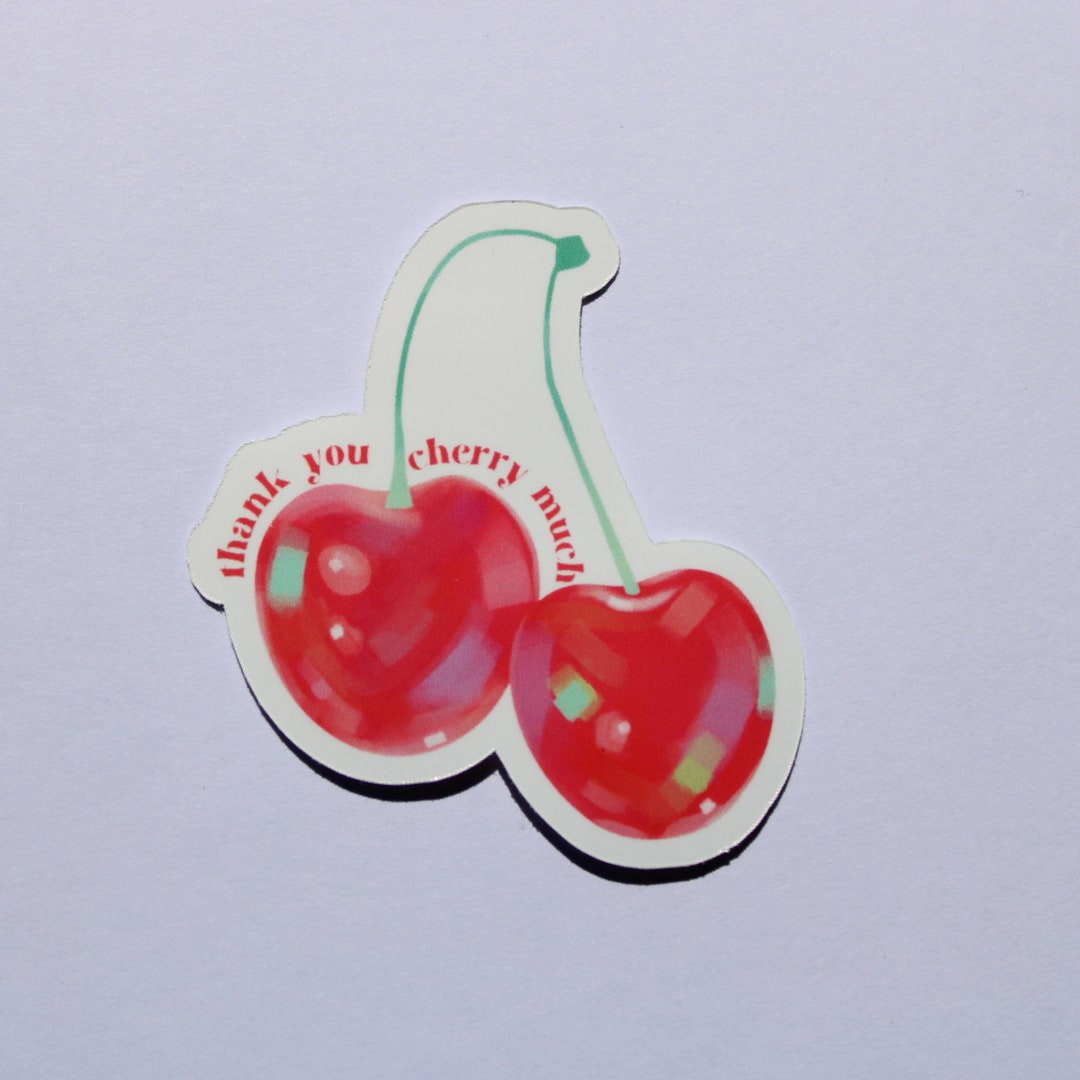 Thank You Cherry Much Sticker, Cherry Sticker, Coquette Sticker, Thank ...
