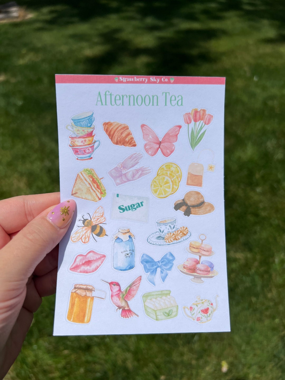 Afternoon Tea Sticker Sheet, Tea Time Stickers, Tea Scrapbooking ...
