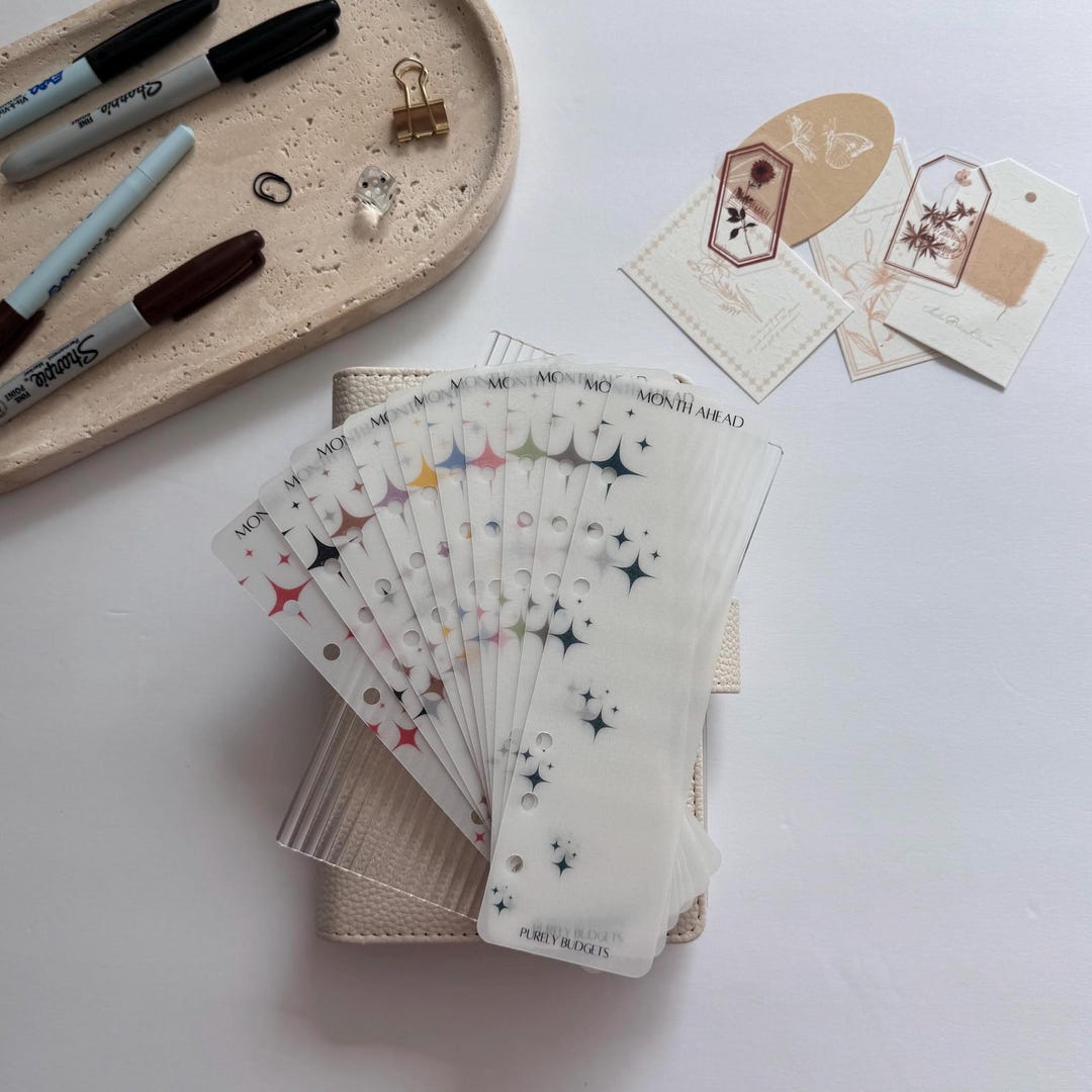 CUSTOM A6 Binder Bookmarks | MATTE VELLUM | Aesthetic Cash Envelopes ...