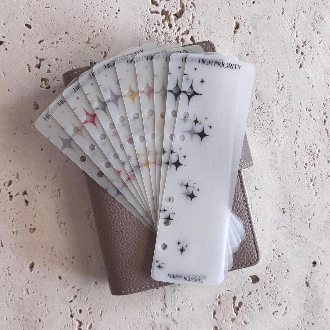 Custom A6 Binder Bookmarks | Matte Vellum Cash Envelopes (pack of 4) - Etsy