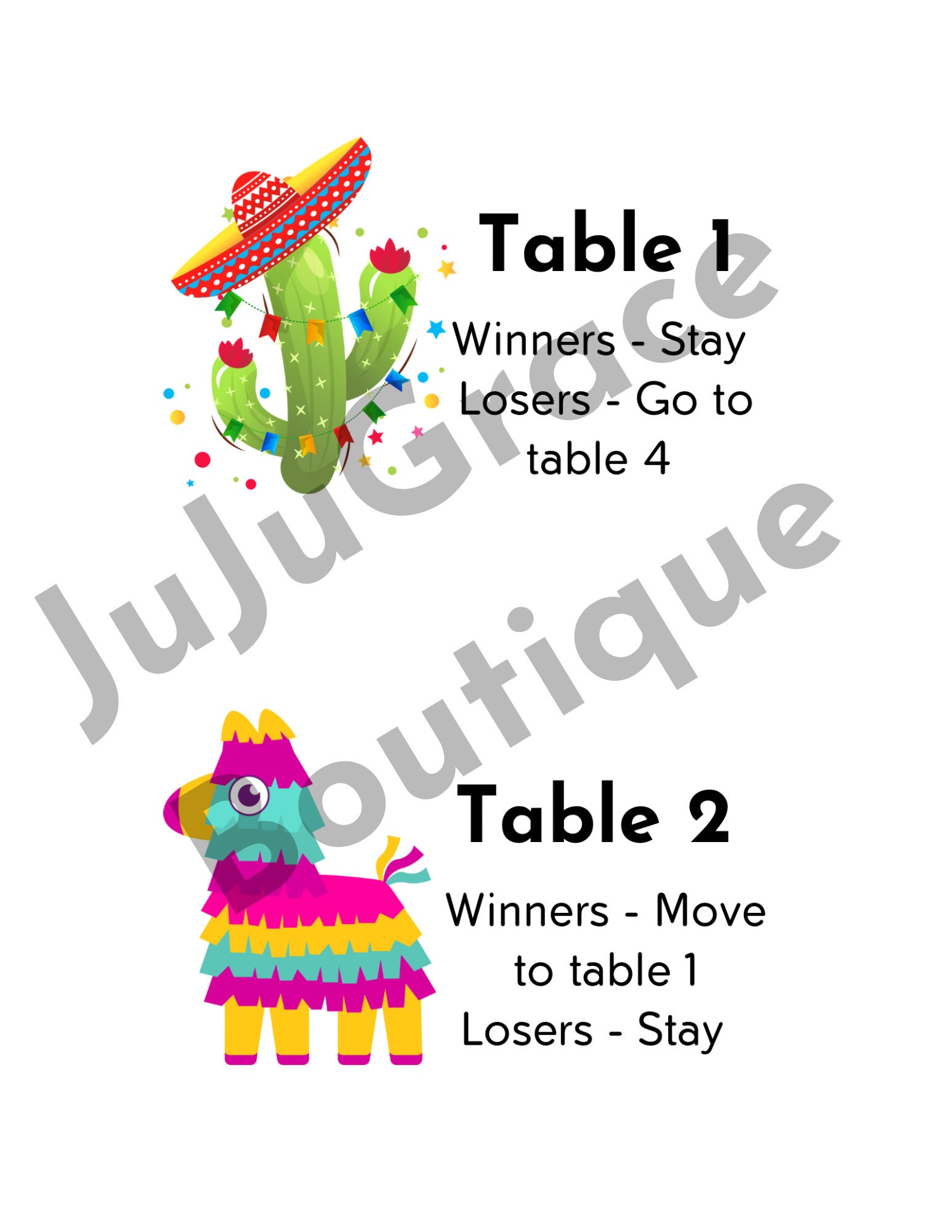 Cinco De Mayo Cactus & Llama Bunco Sheet Card, Table Cards and Ghost ...