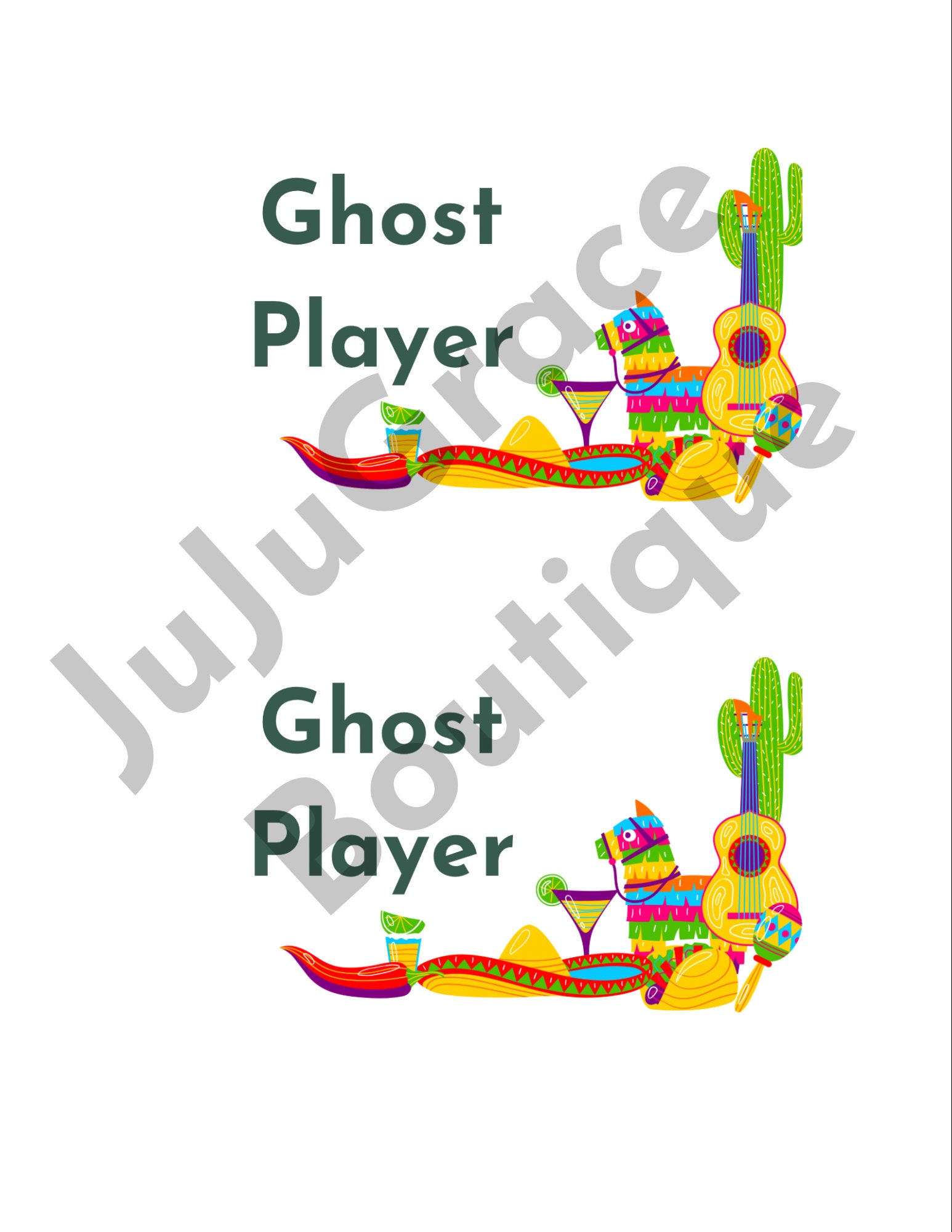 Cinco De Mayo Cactus & Llama Bunco Sheet Card, Table Cards and Ghost ...