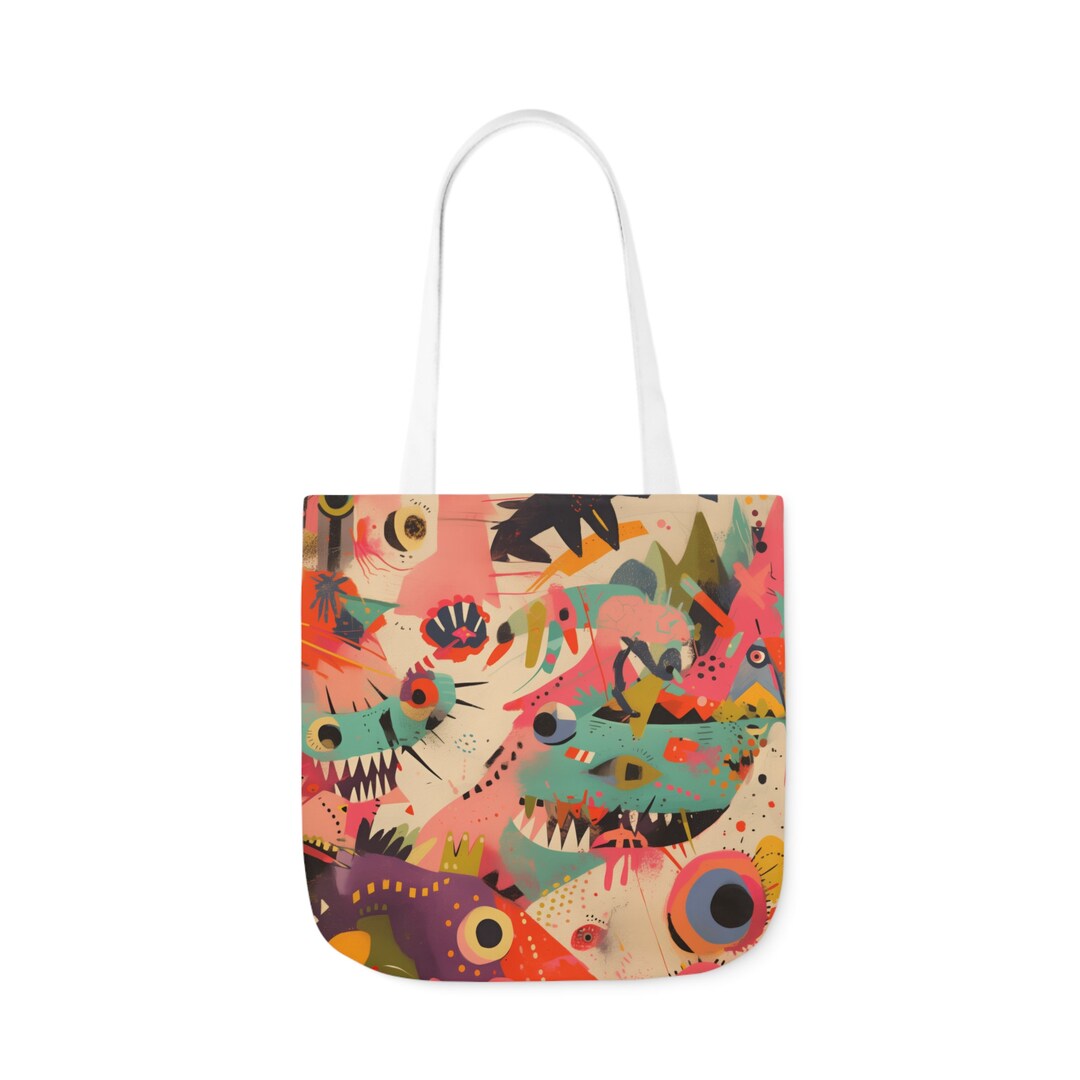 Cryptic Chronicles Canvas Tote Bag, 5-color Options for Straps ...