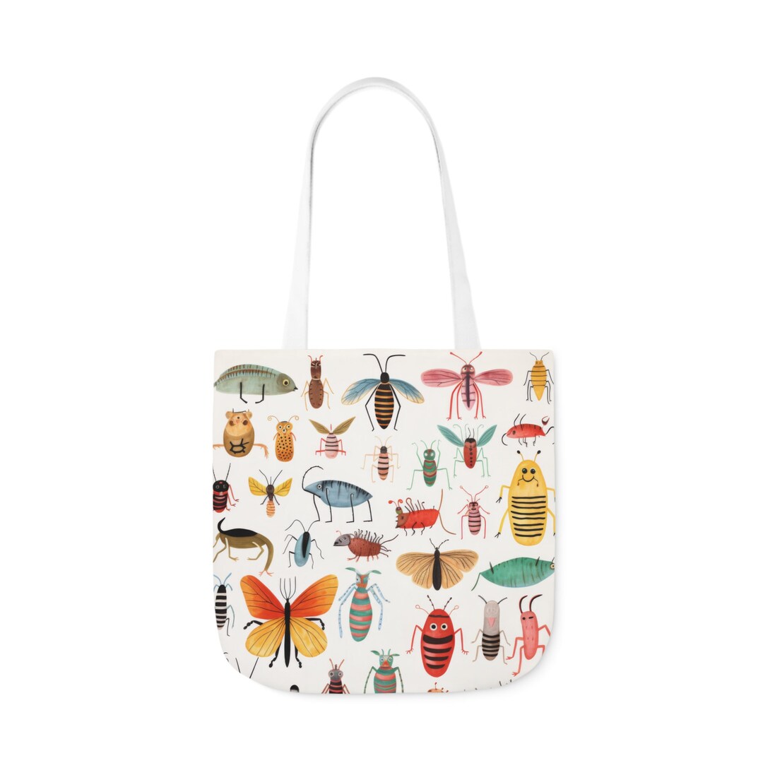 Insect Symphony Showcase Canvas Tote Bag, 5-color Options for Straps ...