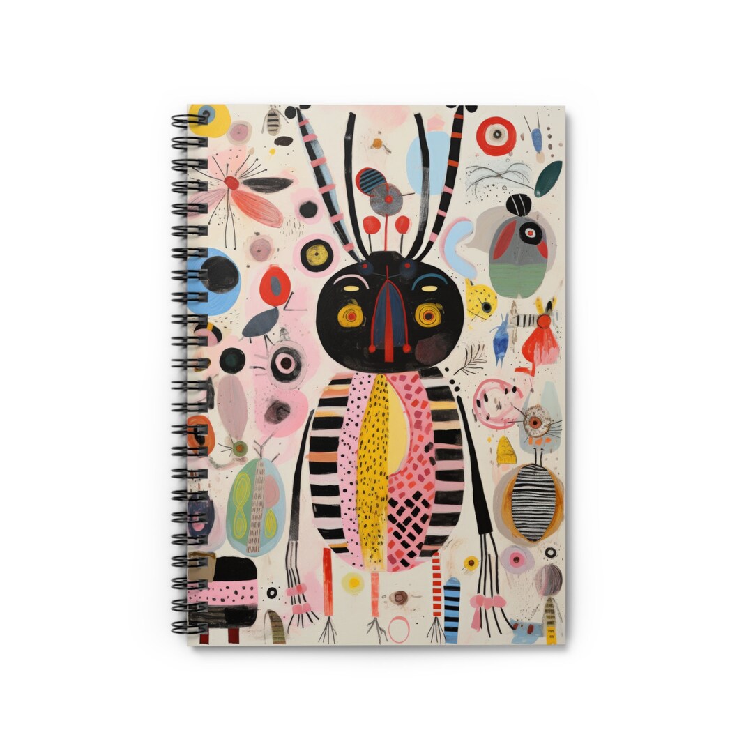 Flutter and Fly Spiral Notebook - Ruled Line - Mixed Media Bug and ...