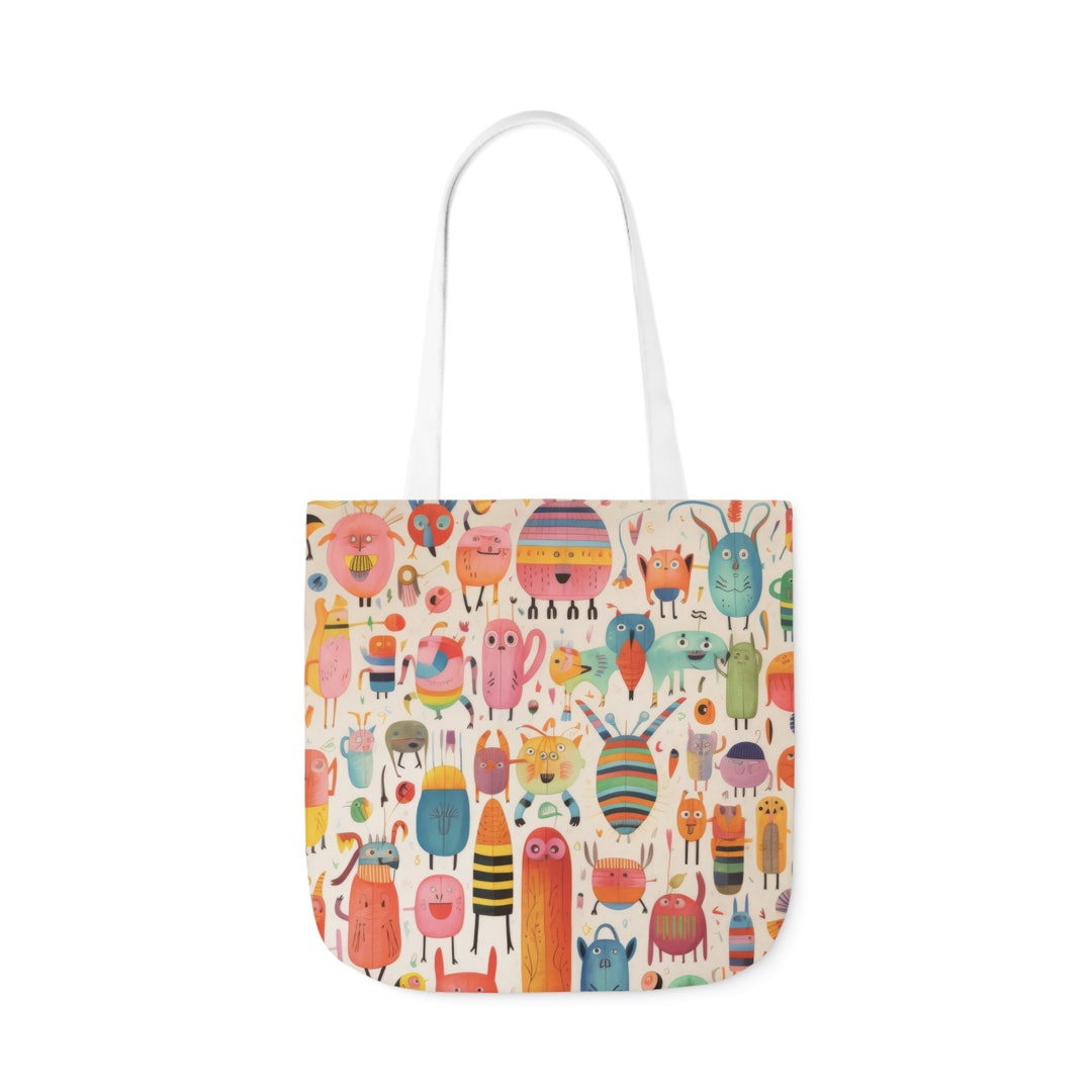 Jungle Jumble Canvas Tote Bag, 5-color Options for Straps - Imaginary ...