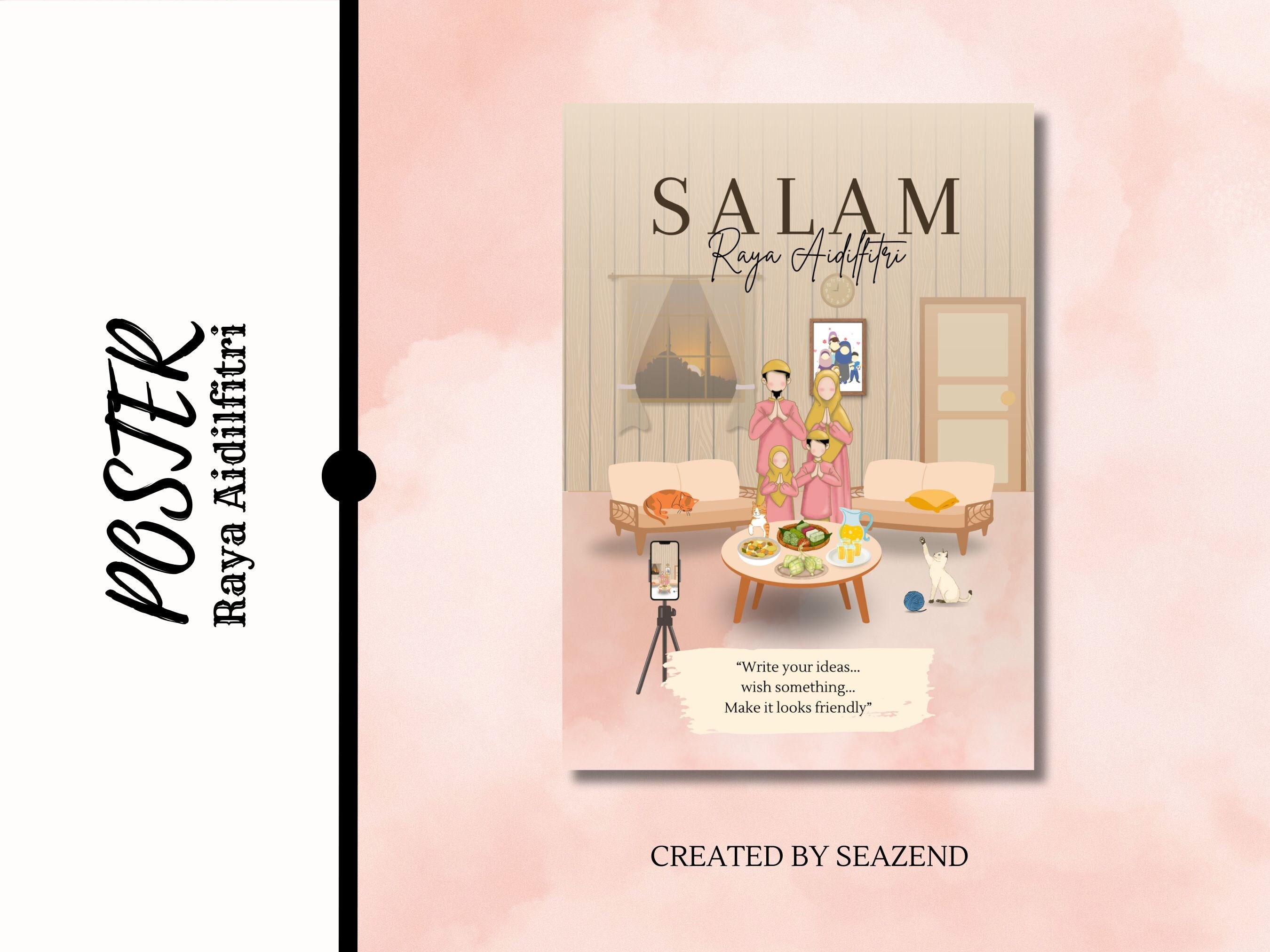 Happy Eid 2024 (raya Aidilfitri) Poster Canva Template L Editable and ...