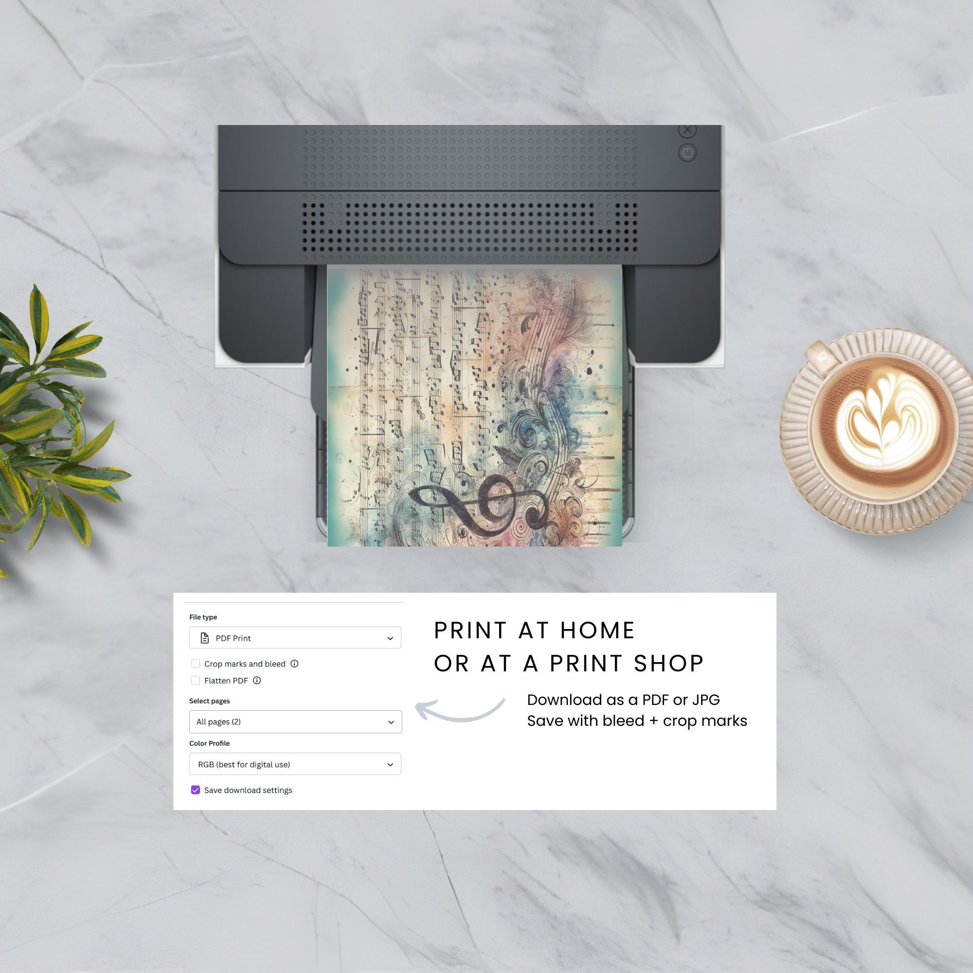 Vintage Sheet Music Background Journal Pages, Instant Download ...