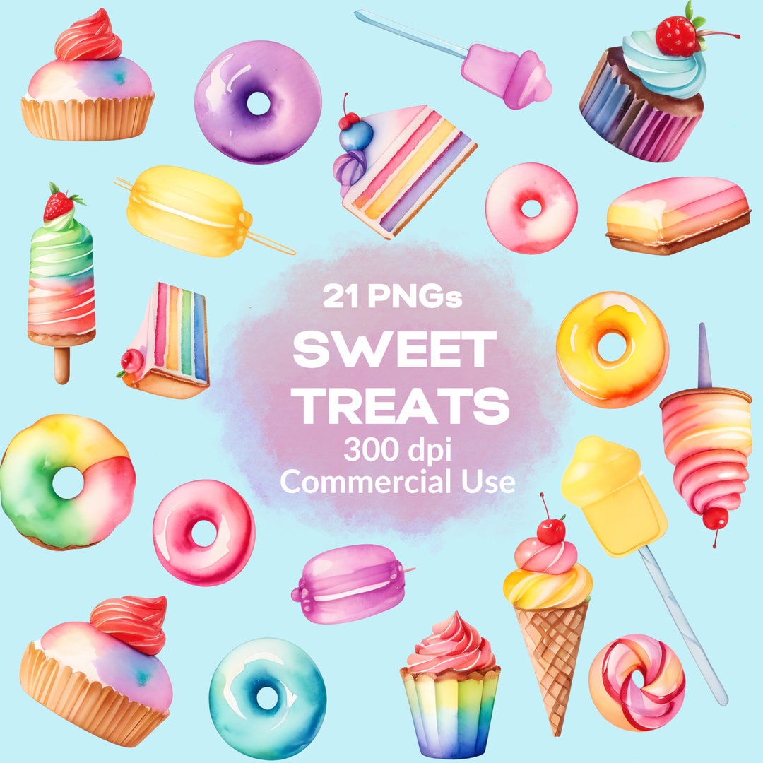 Pastel Sweet Treat Clipart, Digital Download, Candy, Digital Paper ...