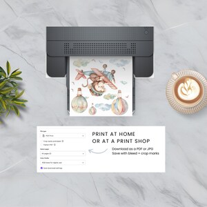 Cute Flying Monkey Watercolor Background, Printable, 300 Dpi ...