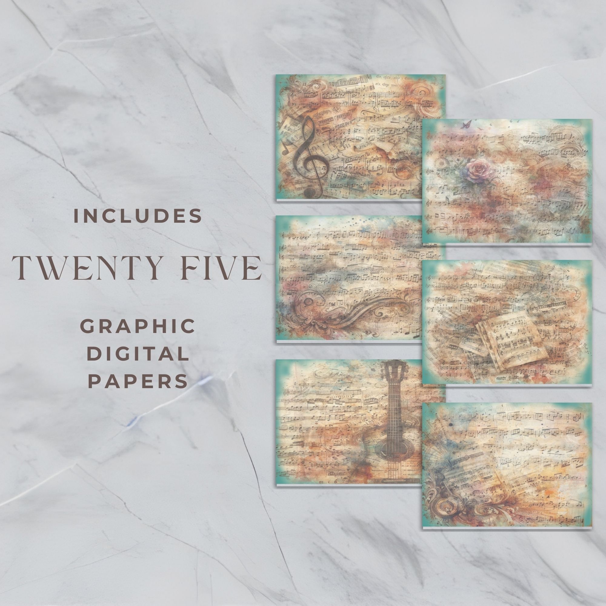 Vintage Sheet Music Background Journal Pages, Instant Download ...
